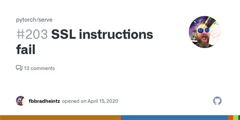 SSL Instructions Fail Issue Pytorch Serve GitHub