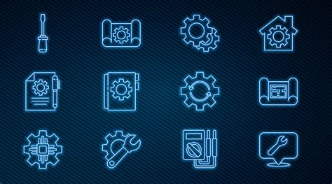 렌치 스패너 하우스 플랜 기어 사용 설명서 문서 설정 및 펜 드라이버 화살표를 워크 플로로 설정하고 그래프 용지 기어 아이콘으로