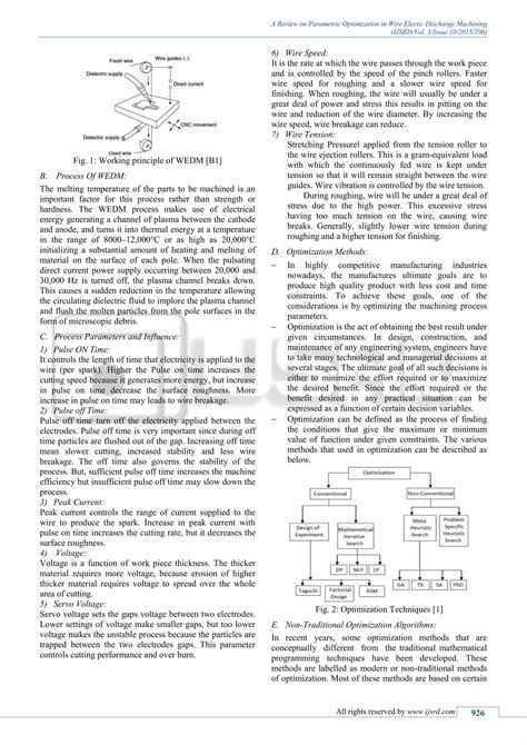 A Review On Parametric Optimization In Wire Electric Discharge Machining Pdf