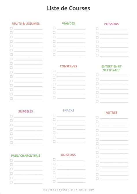 Listes De Courses Pr Tes Imprimer Pdf