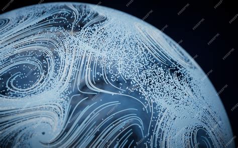 Premium Photo Wave Pattern With Flowing Curl Lines 3d Rendering