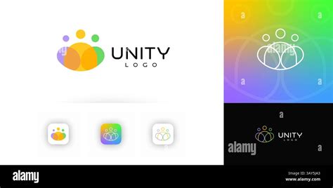 Modern Unity Logo Featuring Abstract Human Figures In Overlapping