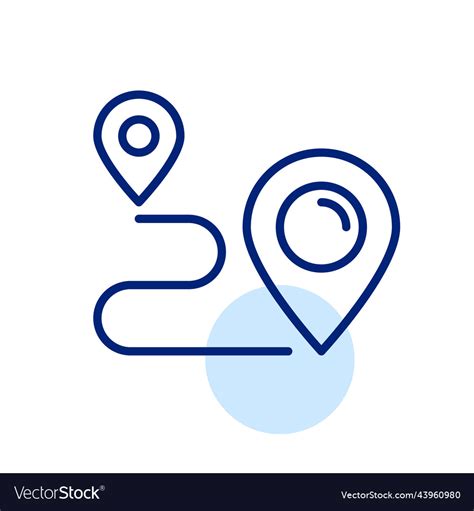 Path Between Two Map Pointers Navigation Vector Image