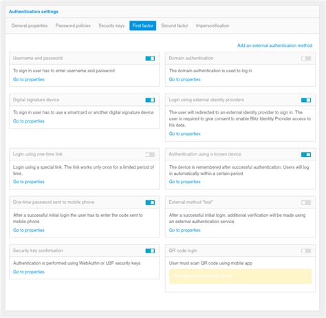 Authentication Settings — Blitz Identity Provider 5 16 Documentation