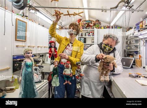 Puppet Costume Maker And Designer Keith Frederick Works Alongside