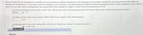 Solved When An Object At One Temperature Is Placed In An