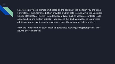 Ppt What Are Salesforce Storage Limits And How To Overcome With It