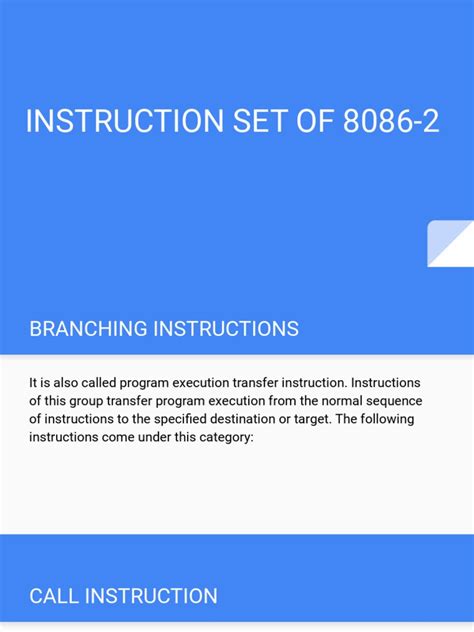 Instruction Set 8086 2 Pdf Subroutine Computer Architecture