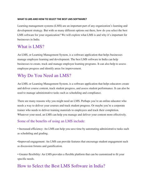 PPT WHAT IS LMS AND HOW TO SELECT THE BEST LMS SOFTWARE PowerPoint Presentation ID