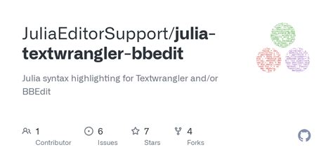 Github Juliaeditorsupportjulia Textwrangler Bbedit Julia Syntax Highlighting For