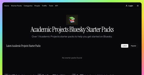 Academic Projects Bluesky Starter Packs 1 Lists • Mar 2025