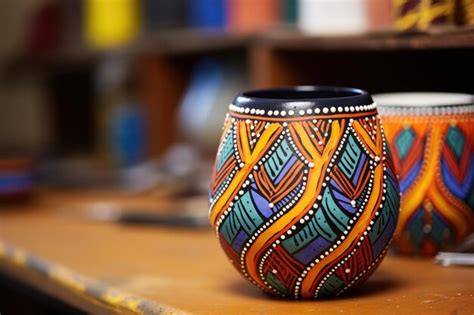 Premium Ai Image Indigenous Artwork Painted On Terracotta Pottery