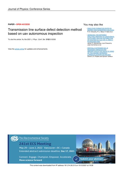 PDF Transmission Line Surface Defect Detection Method Based On Uav Autonomous Inspection