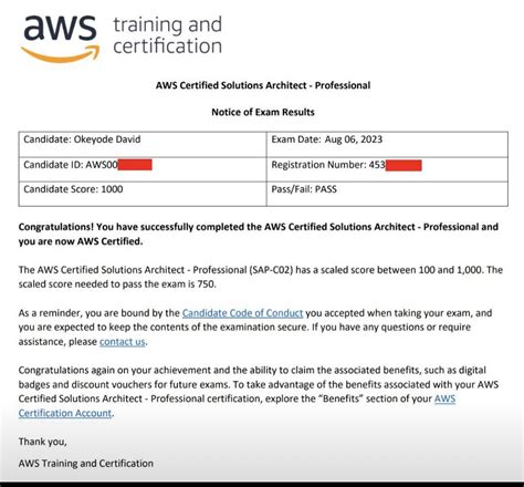 Aws Sap Perfect Score 1000 R Awscertifications
