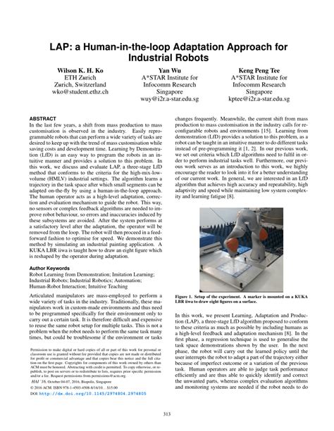 Pdf Lap A Human In The Loop Adaptation Approach For Industrial Robots