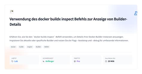 Verwendung Des Docker Buildx Inspect Befehls Zur Anzeige Von Builder