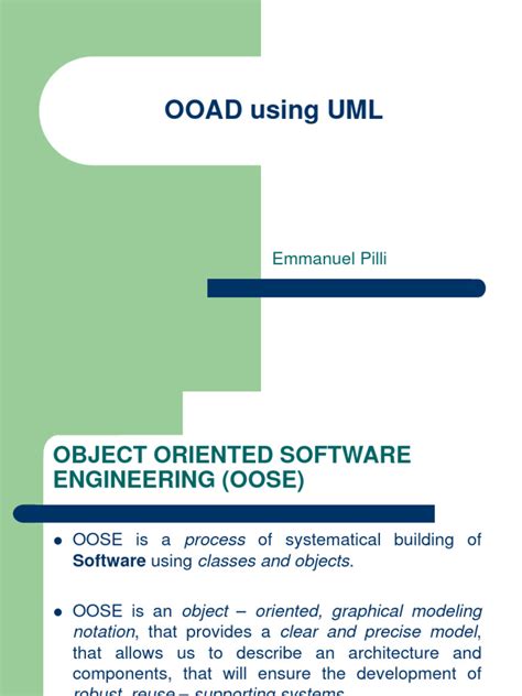 Oosd Using Uml 2003 Pes Download Free Pdf Unified Modeling Language Class Computer