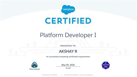 Excited To Share That Ive Earned The Salesforce Certified Platform… Akshay R