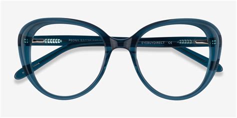 Peony Cat Eye Clear Teal Glasses For Women Eyebuydirect Canada