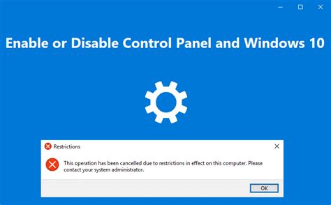 Enable Or Disable Control Panel And Windows 10 Settings App Techcult
