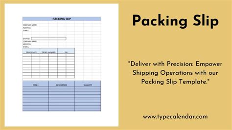 Free Printable Packing Slip Templates Excel Word Pdf