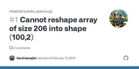 Cannot Reshape Array Of Size 206 Into Shape 100 2 Issue 1