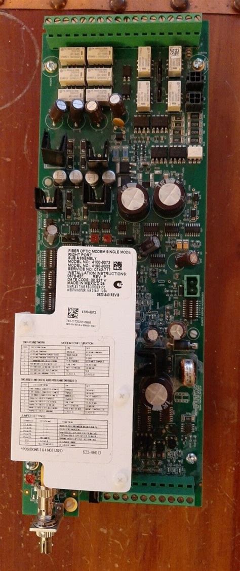 Simplex 4100 6073 Fire Alarm Right Port Single Mode Sm Fiber Modem 743 Simplex 4100 6073 Fire Alarm Right Port Single Mode Sm Fiber Modem 743