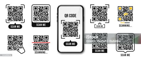Qr 코드 빠른 응답 코드 Qr 코드 템플릿 프레임입니다 Qr 코드의 태그를 스캔하여 스캔합니다 지불 링크 응용 프로그램 등을위한 템플릿 세트 Qr코드에 대한 스톡 벡터