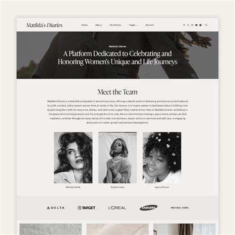 Matilda Magazine Style Wordpress Theme Lifestyle Bloggers Free Installation Etsy