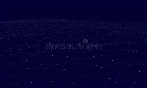 Network Connection Dots And Lines On Dark Blue Gradation Background Technology Background