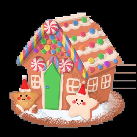크리스마스 진저 브레드 하우스 일러스트 Png Psd 무료 다운로드 Pikbest