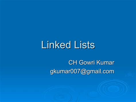 Linked Lists Ppt