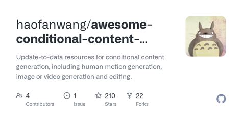 Github Haofanwangawesome Conditional Content Generation Update To Data Resources For