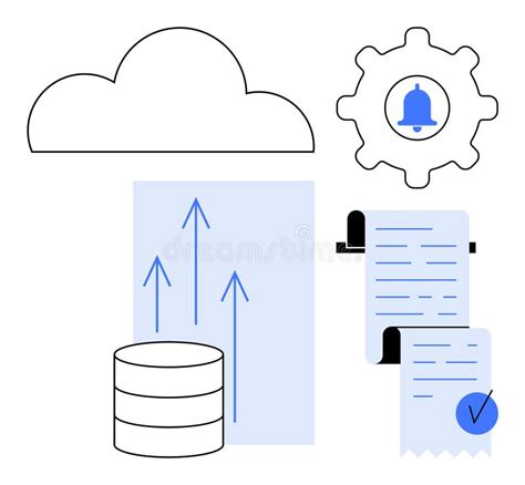 Cloud Computing Data Storage And Management Systems With Notifications And Analytics Stock