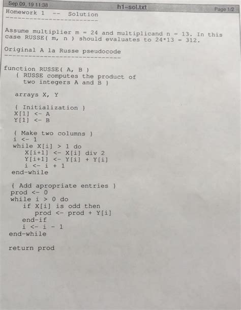 Solved This Is The Original Psuedo Code For The Program That