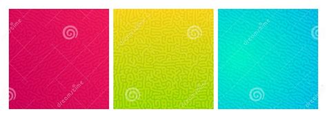 Set Of Three Colorful Turing Reaction Gradient Stock Vector Illustration Of Chaotic Design