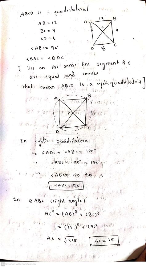 [solved] Let Abcd Be A Convex Quadrilateral With Ab 12 Bc 9 Cd