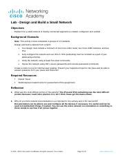 17 8 1 Lab Design And Build A Small Network Docx Lab Design And Build A Small Network
