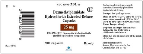 Dailymed Dexmethylphenidate Hydrochloride Capsule Extended Release