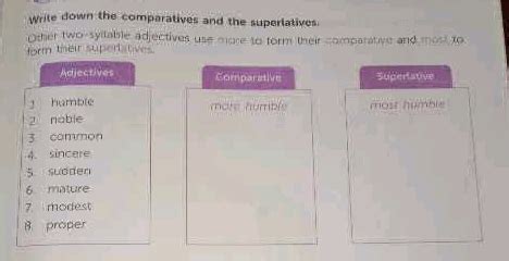 Write Down The Comparatives And The StudyX