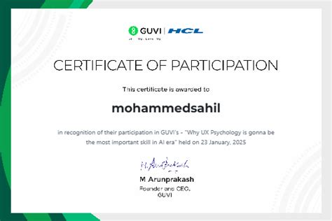 Mohammed Sahil On Linkedin Guvi Certificate