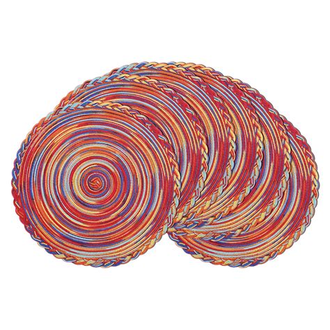 Meyjey Washable Solid Circle Placemats 15 Heat Resistant Cotton