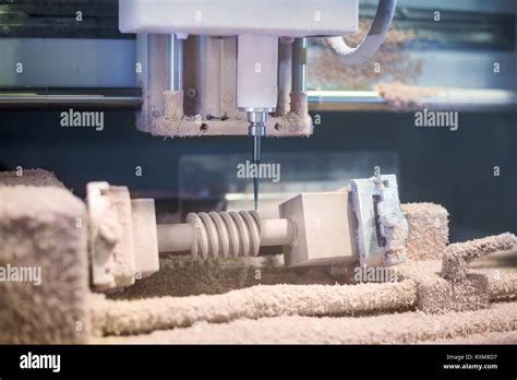 CNC Engraving Milling Machine During Work Stock Photo Alamy