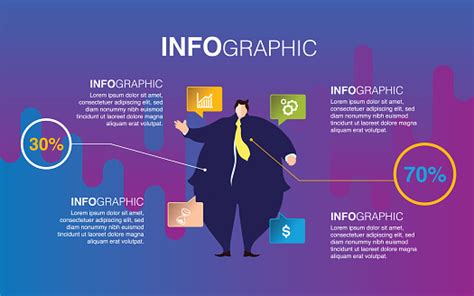 프레 젠 테이 션 및 프로세스에 대 한 실업가 문자로 단계 요소의 인포 그래픽 차트 벡터 일러스트 레이 션 개념에 대한 스톡