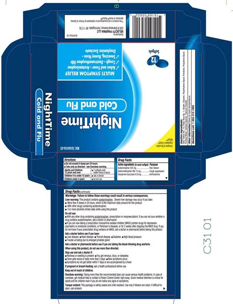 Acetaminophen Dextromethorphan And Doxylamine Night Time Cold And Flu
