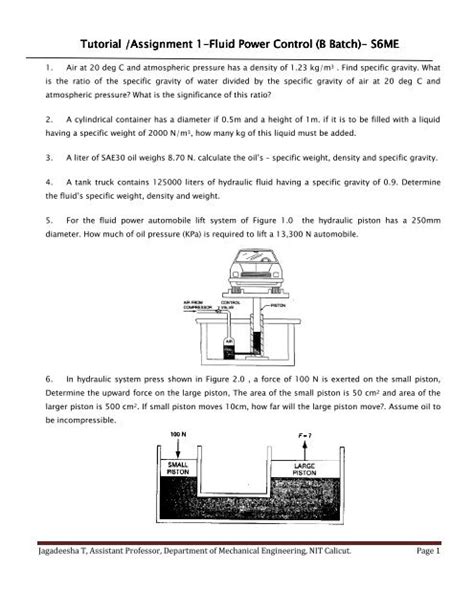 Tutorial Tutorial Assignment Assignment Assignment 1 Fluid