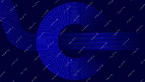 Premium Vector Abstract Blue Circular Wave Pattern With Curved Lines On A Dark Background