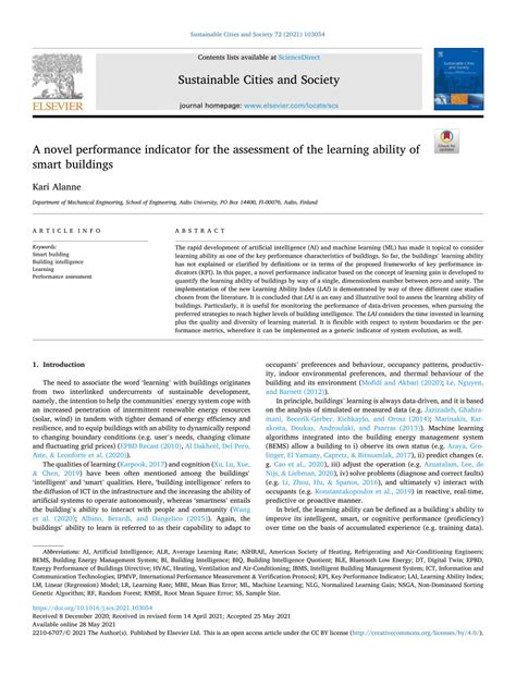 Pdf A Novel Performance Indicator For The Assessment Of The Learning