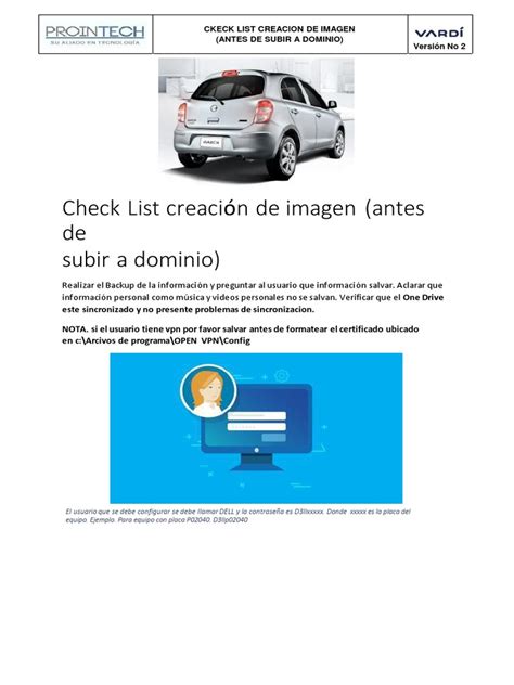 check list creación de imagen antes de subir a dominio version 2