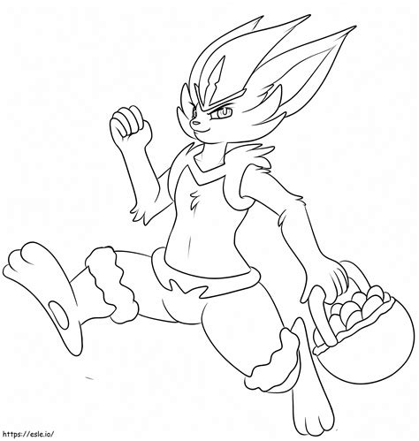 Easter Cinderace Coloring Page